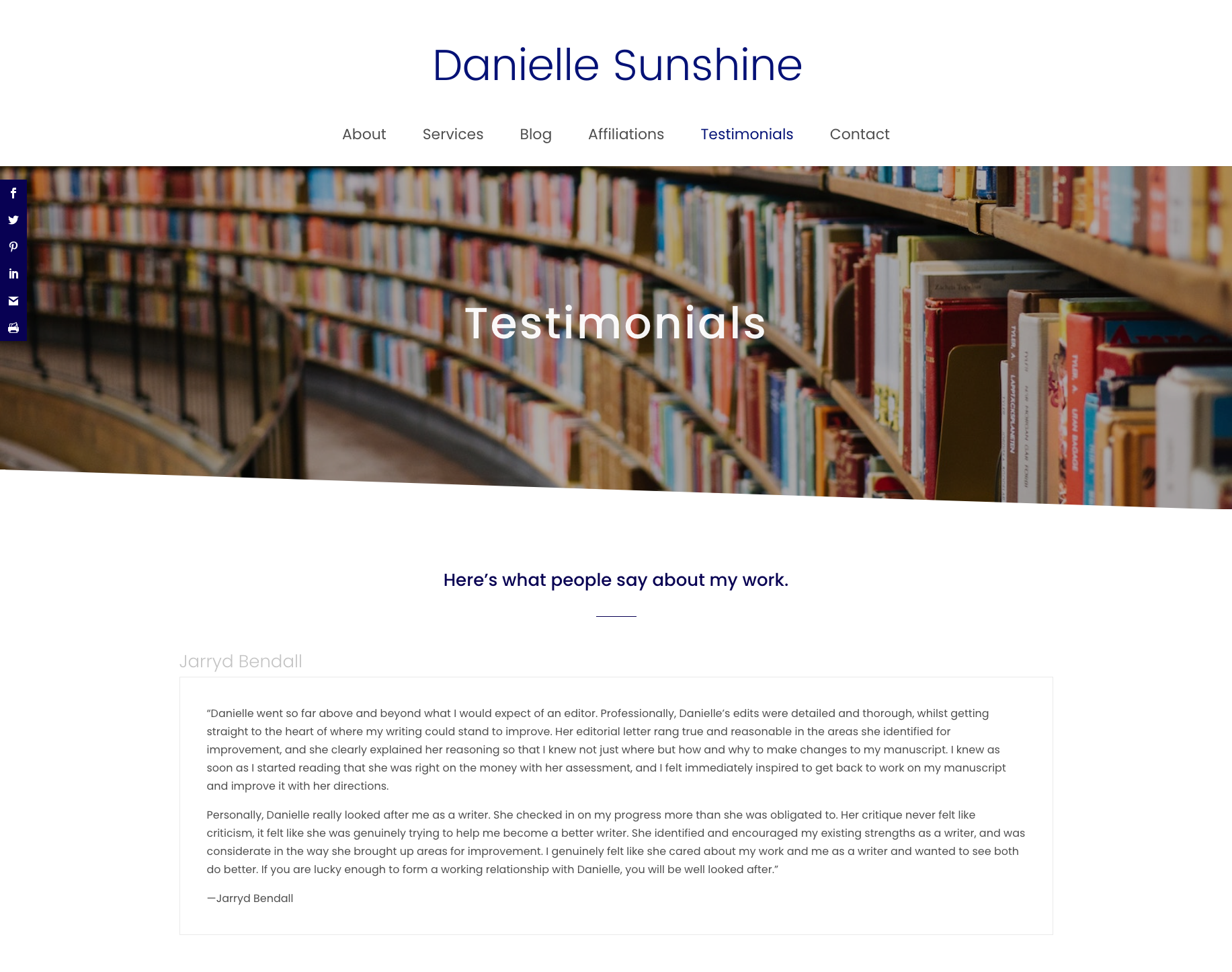 Testimonials - Danielle Sunshine